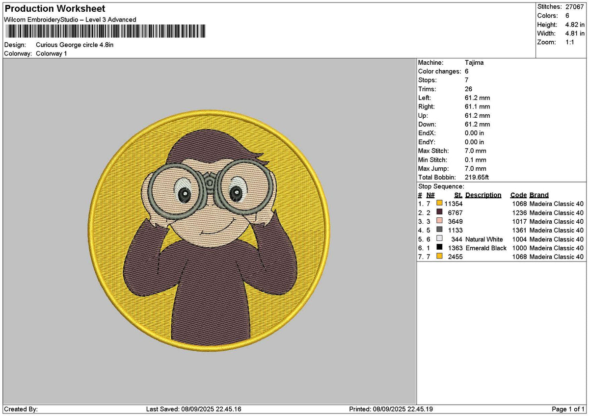 Georgecircle Embroidery File 6 sizes – Master Digitizer