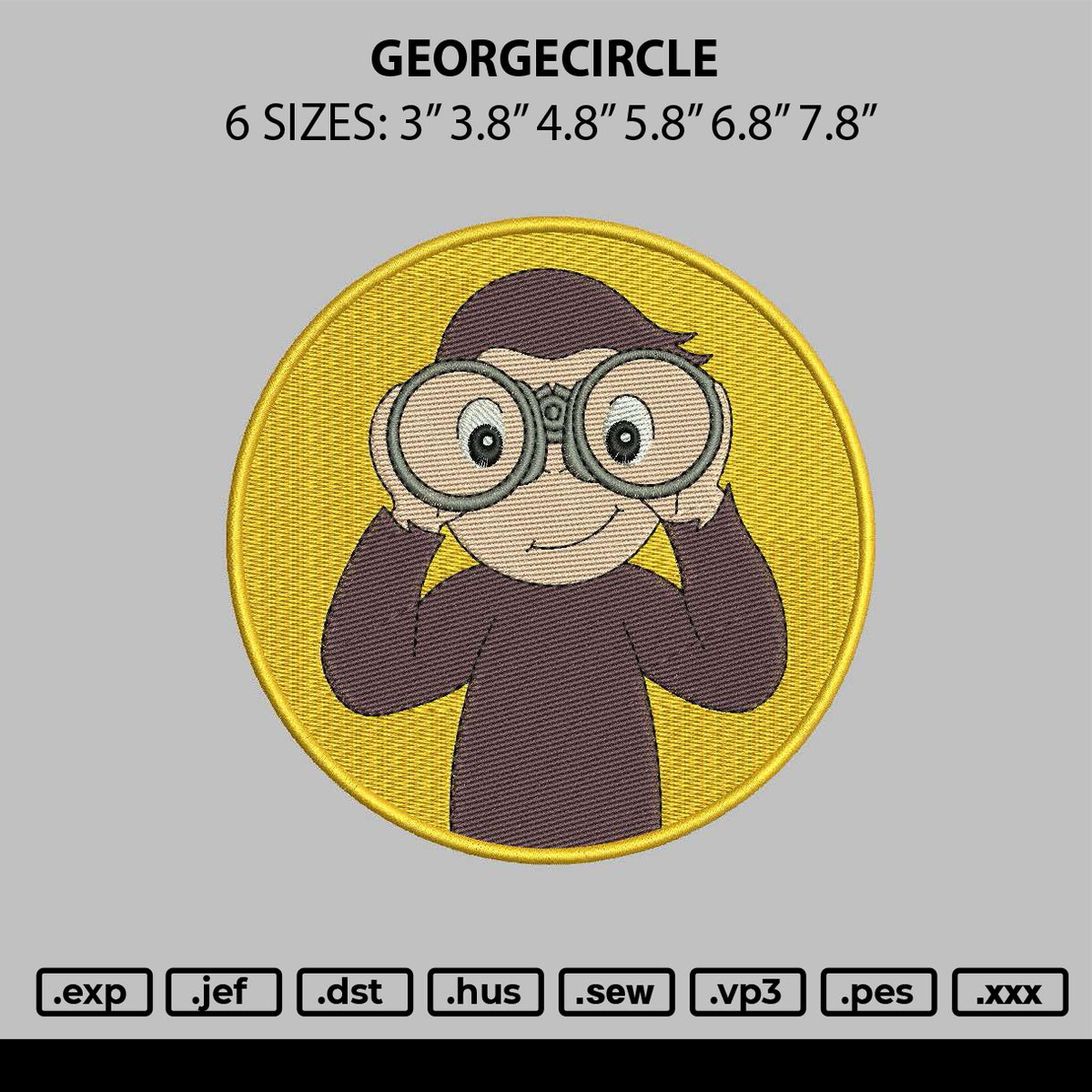 Georgecircle Embroidery File 6 sizes – Master Digitizer