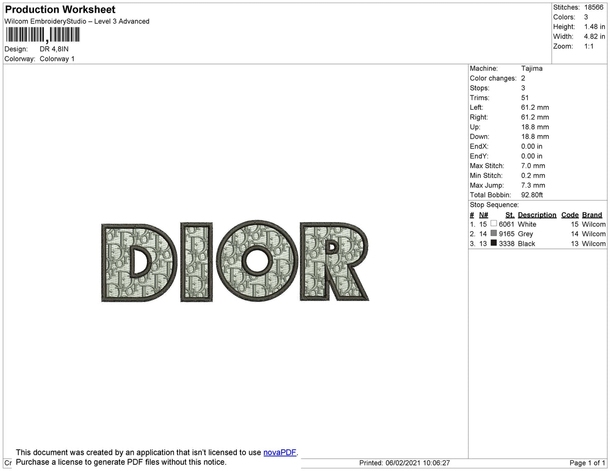 D Pattern Embroidery File 6 sizes – Master Digitizer