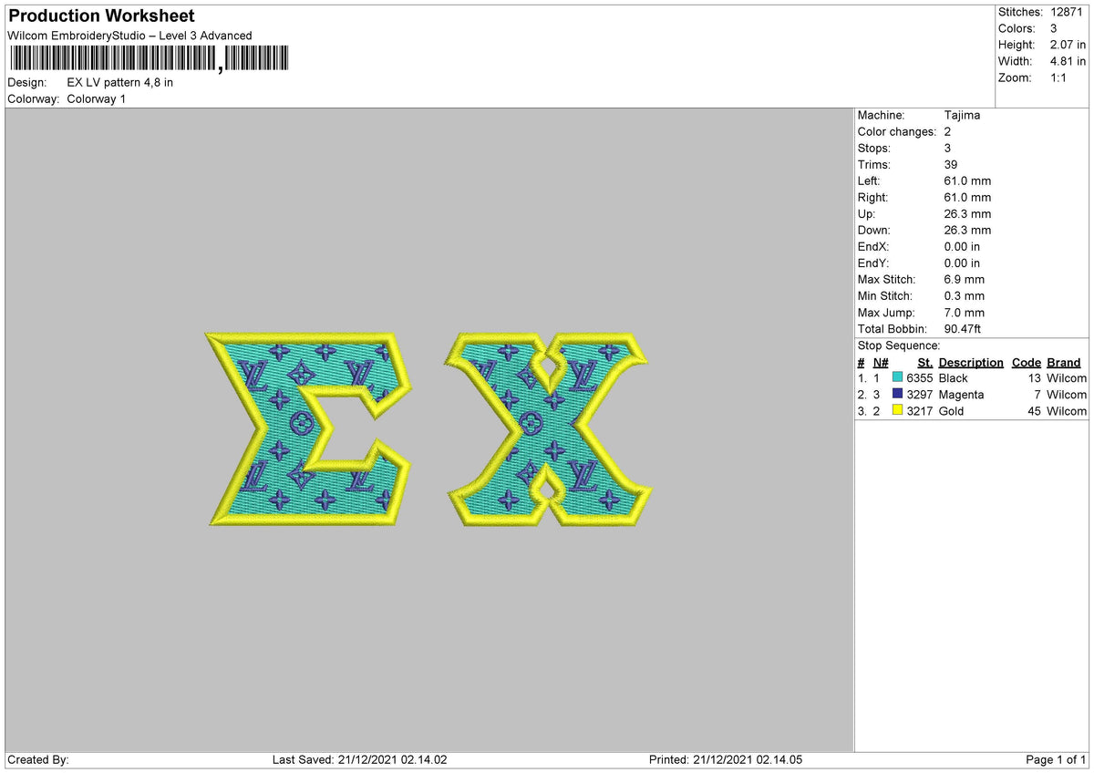 EX Lv Pattern Embroidery File 4 size – Master Digitizer