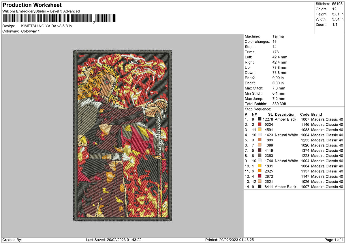 Kimetsu Ny V8 Embroidery File 6 sizes – Master Digitizer