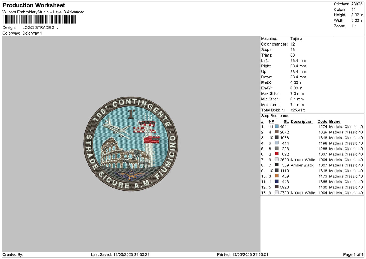 Logo Strade Embroidery File 6 sizes – Master Digitizer