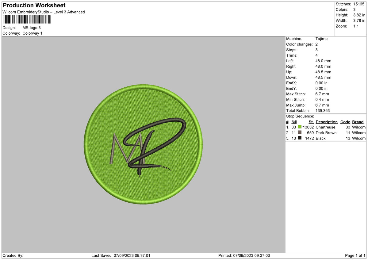 Mr Logo Embroidery File 6 sizes – Master Digitizer