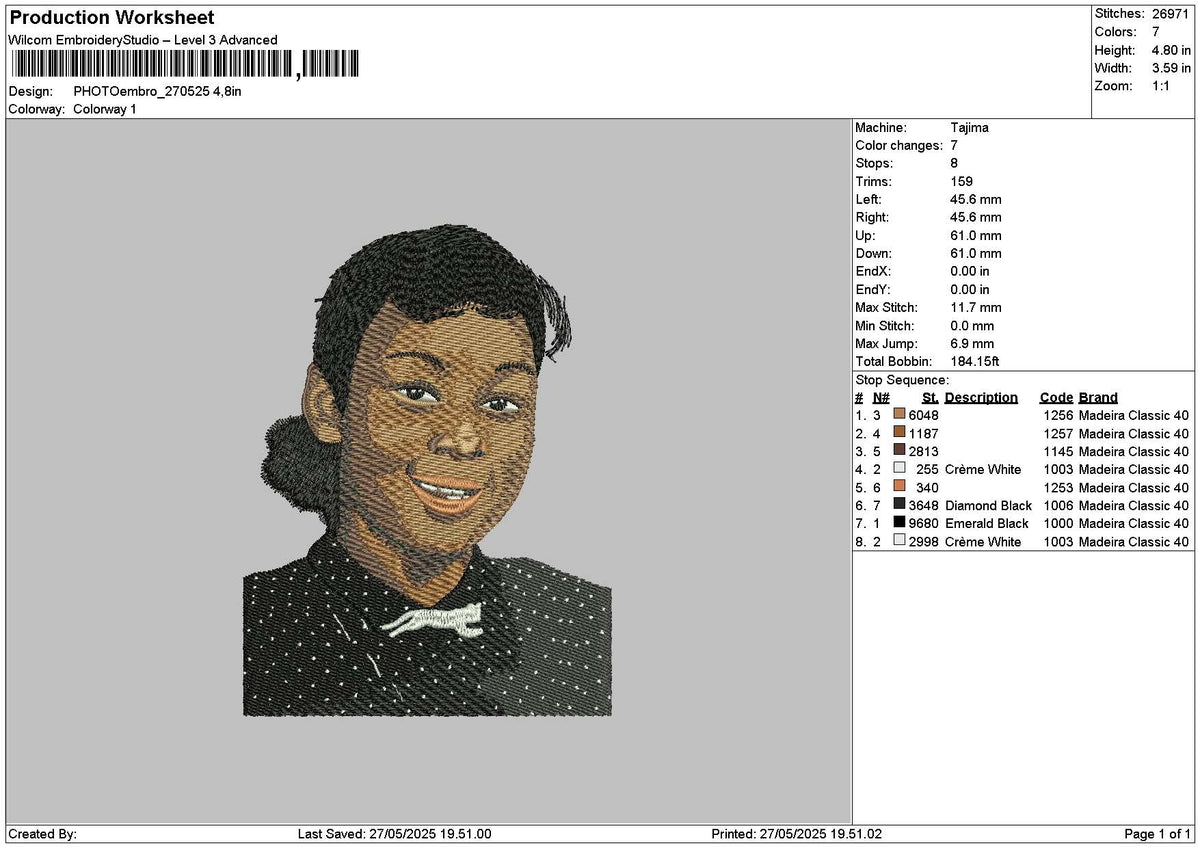 Photoembro 2705 Embroidery File 6 sizes – Master Digitizer