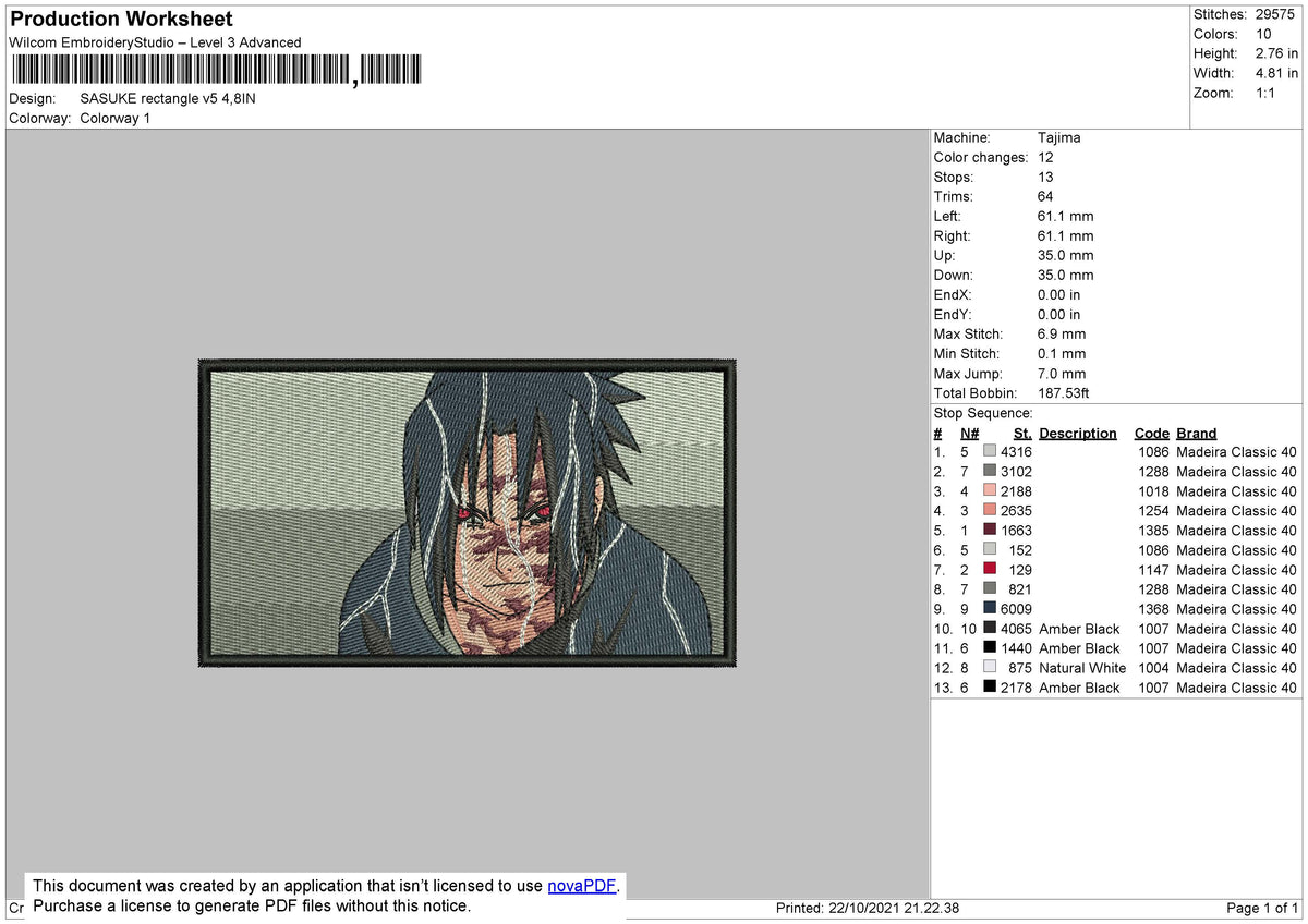 Sasuke Rectangle V5 Embroidery File 4 size – Master Digitizer