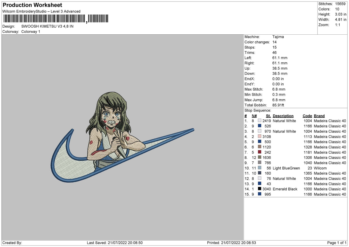 Swoosh Kimetsu V3 Embroidery File 4 sizes – Master Digitizer