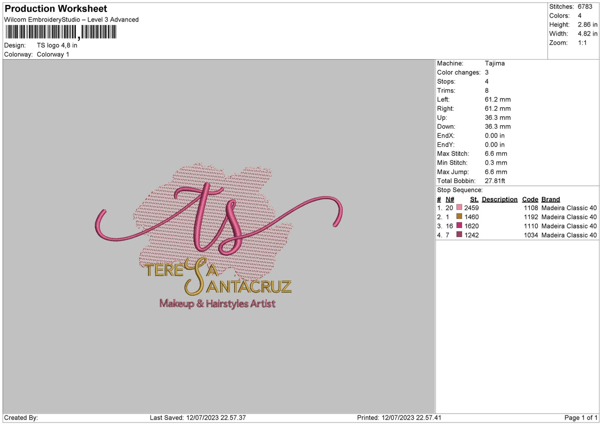 Ts Logo Embroidery File 6 sizes – Master Digitizer