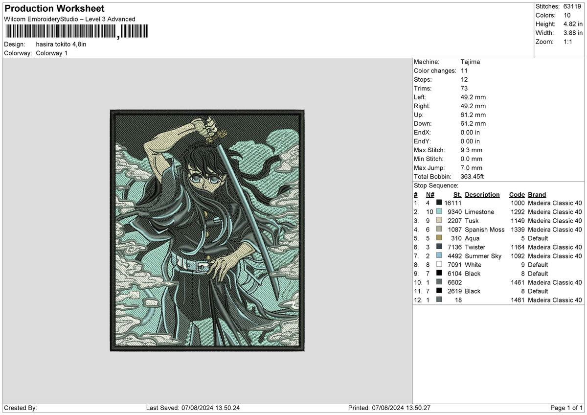 Hasira Rectangle Embroidery File 6 sizes – Master Digitizer