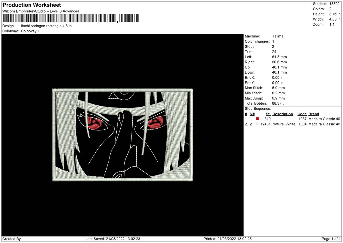 Itachi Saringan Rectangle Embroidery File 4 size – Master Digitizer