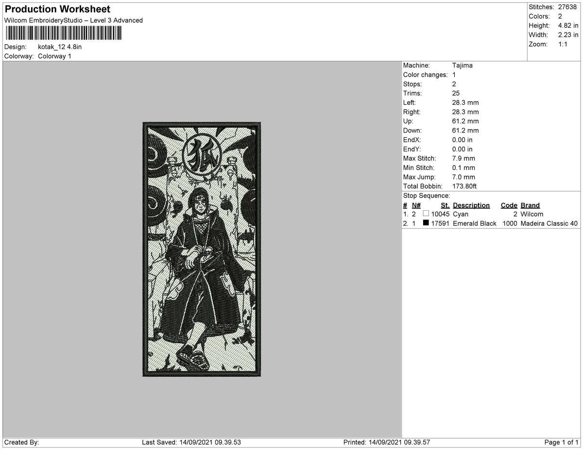 Itachi Black Rectangle Embroidery File 8 size – Master Digitizer