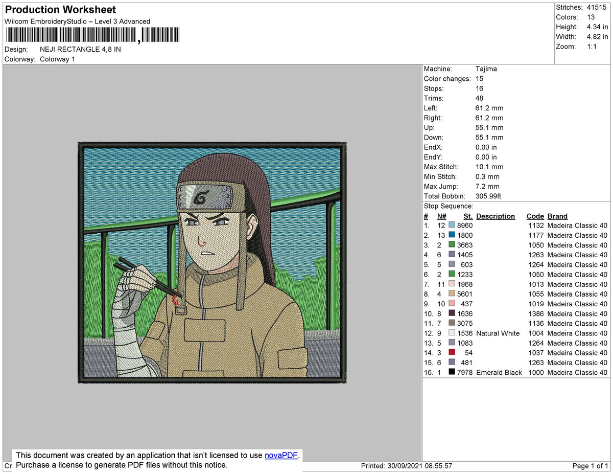 Neji Rectangle 02 Embroidery File 4 size – Master Digitizer