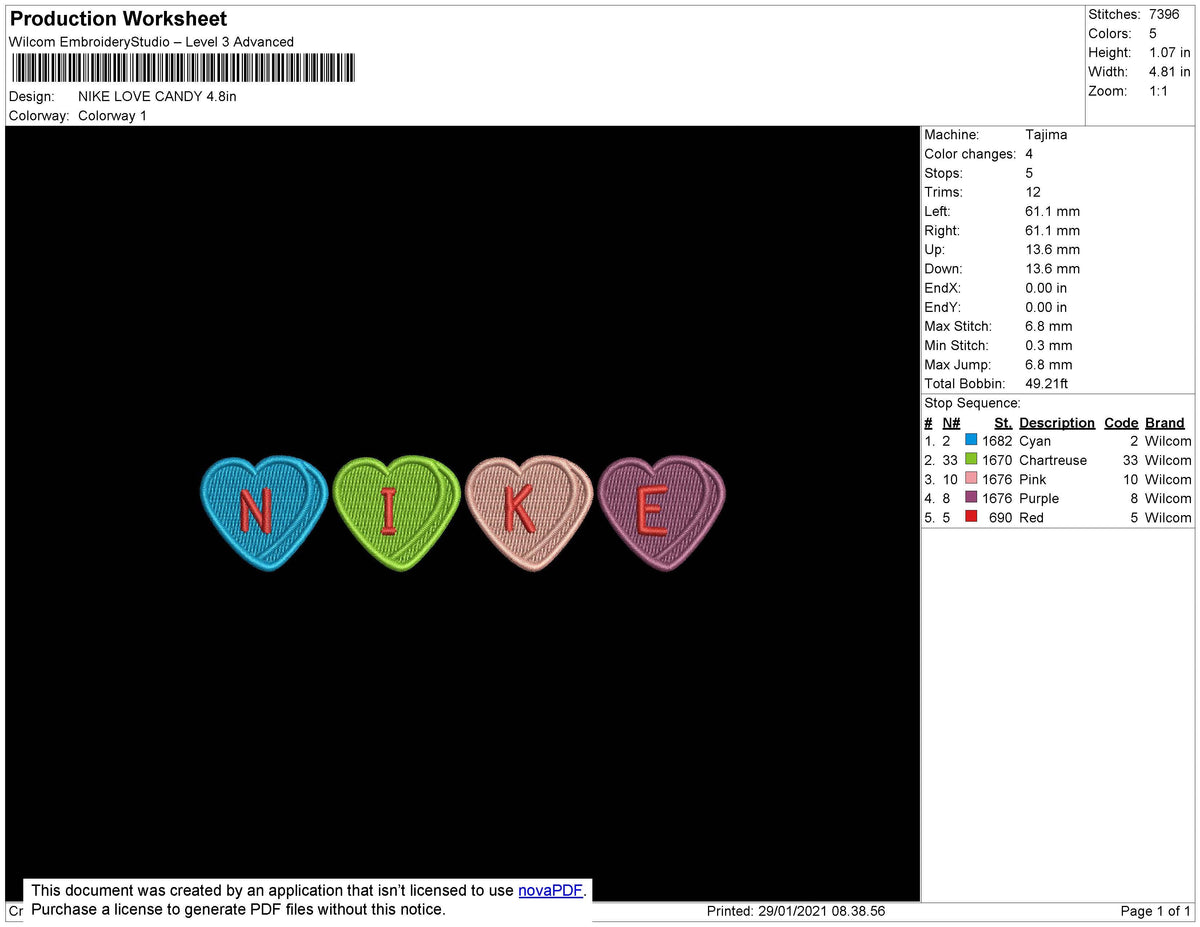 Nike love candy – Master Digitizer