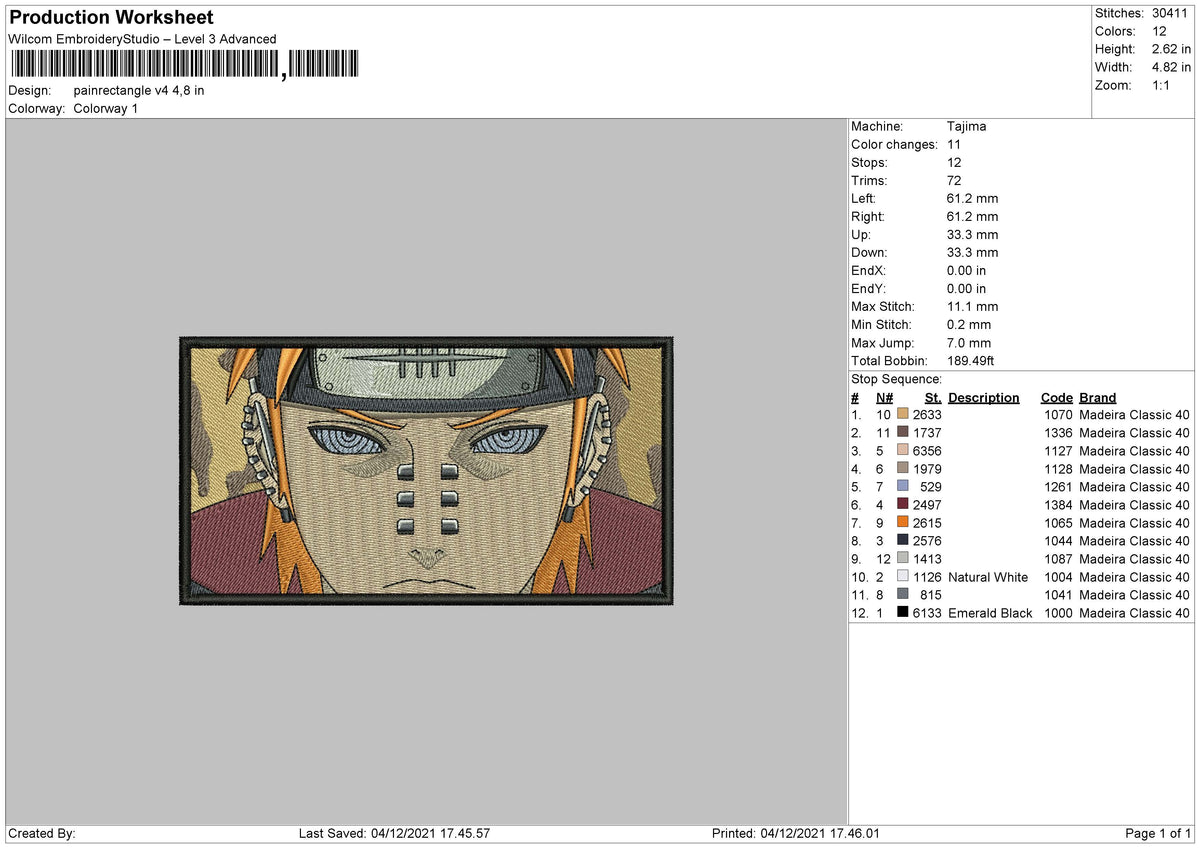 Pain Rectangle v4 Embroidery File 4 size – Master Digitizer