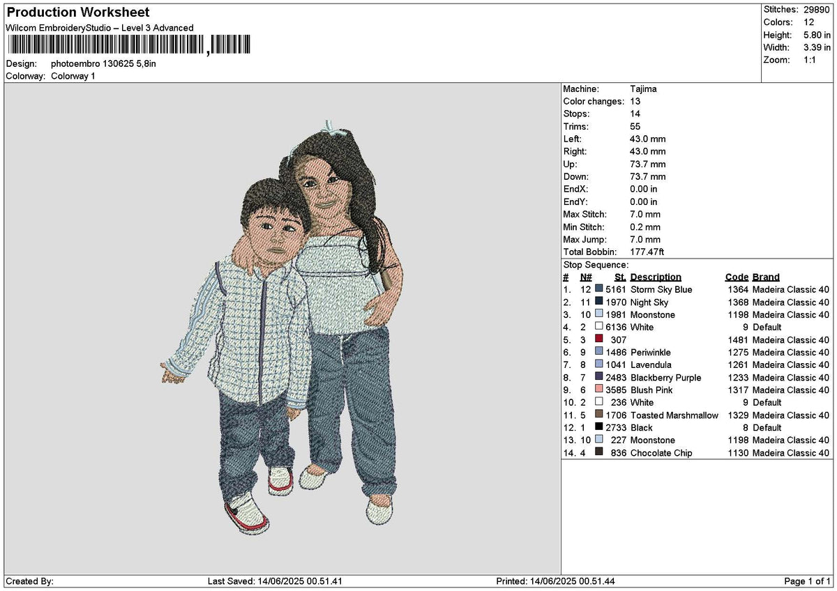 Photoembro 1306 Embroidery File 6 sizes – Master Digitizer