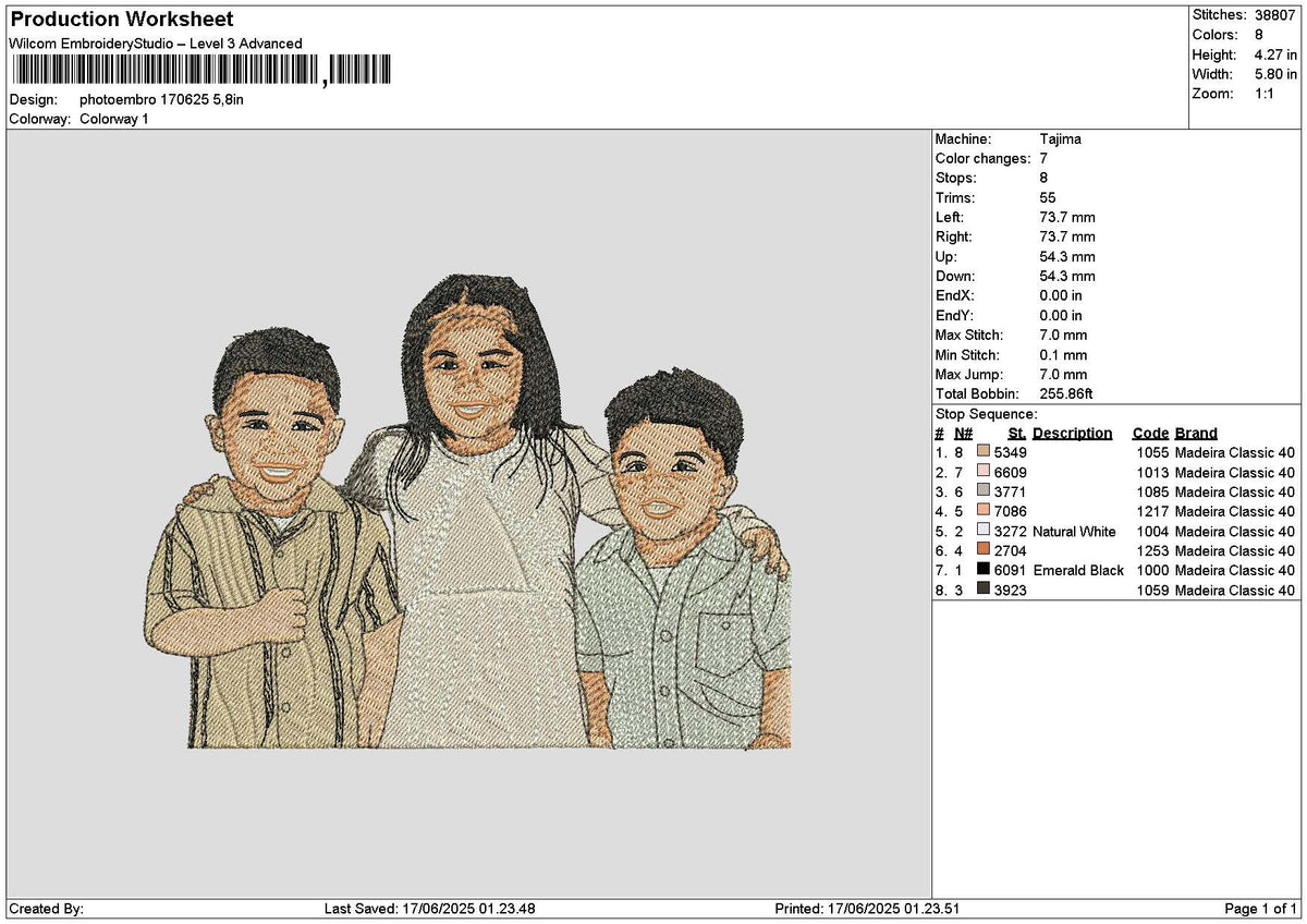 Photoembro 1706 Embroidery File 6 sizes – Master Digitizer