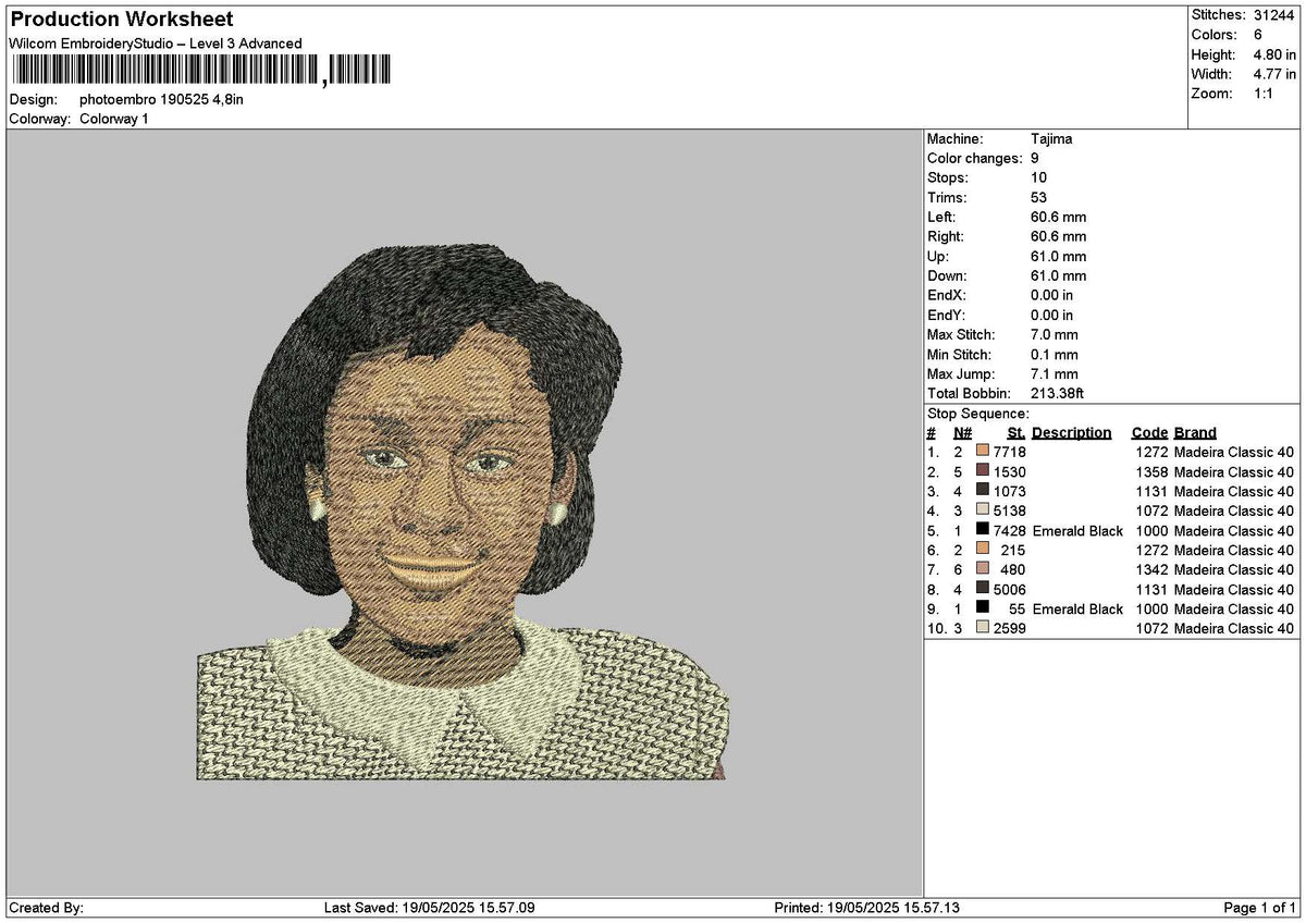 Photoembro 1905 Embroidery File 6 sizes – Master Digitizer