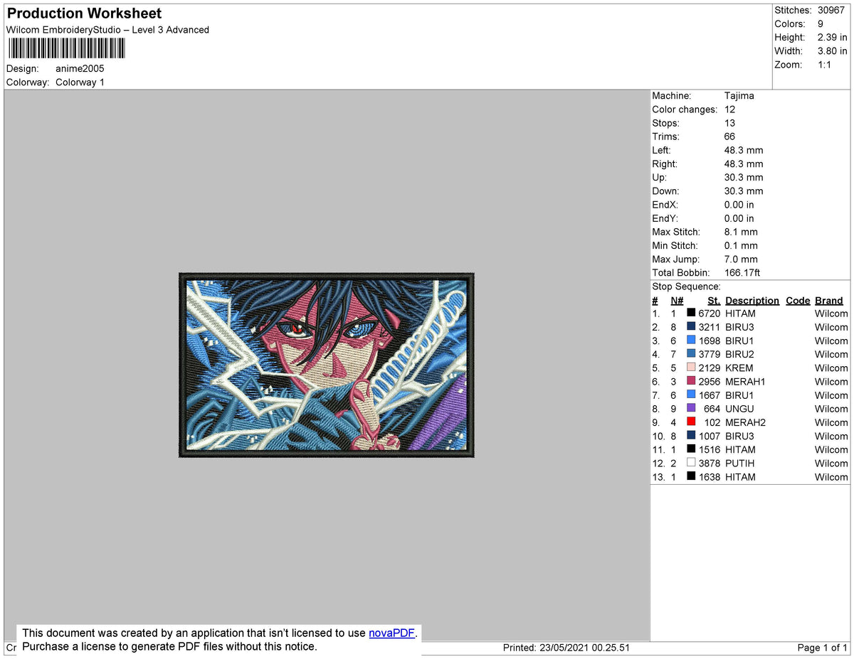 Sasuke Light Rectangle Embroidery File 4 size – Master Digitizer