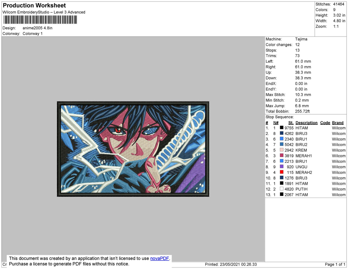 Sasuke Light Rectangle Embroidery File 4 size – Master Digitizer