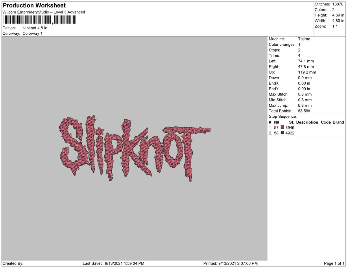 Slipknot logo – Master Digitizer