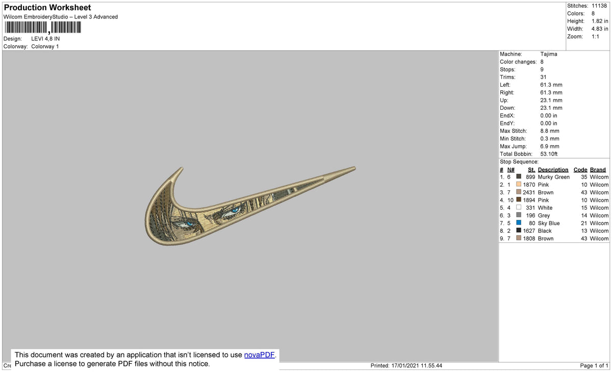 Swoosh Levi Embroidery File 4 size – Master Digitizer