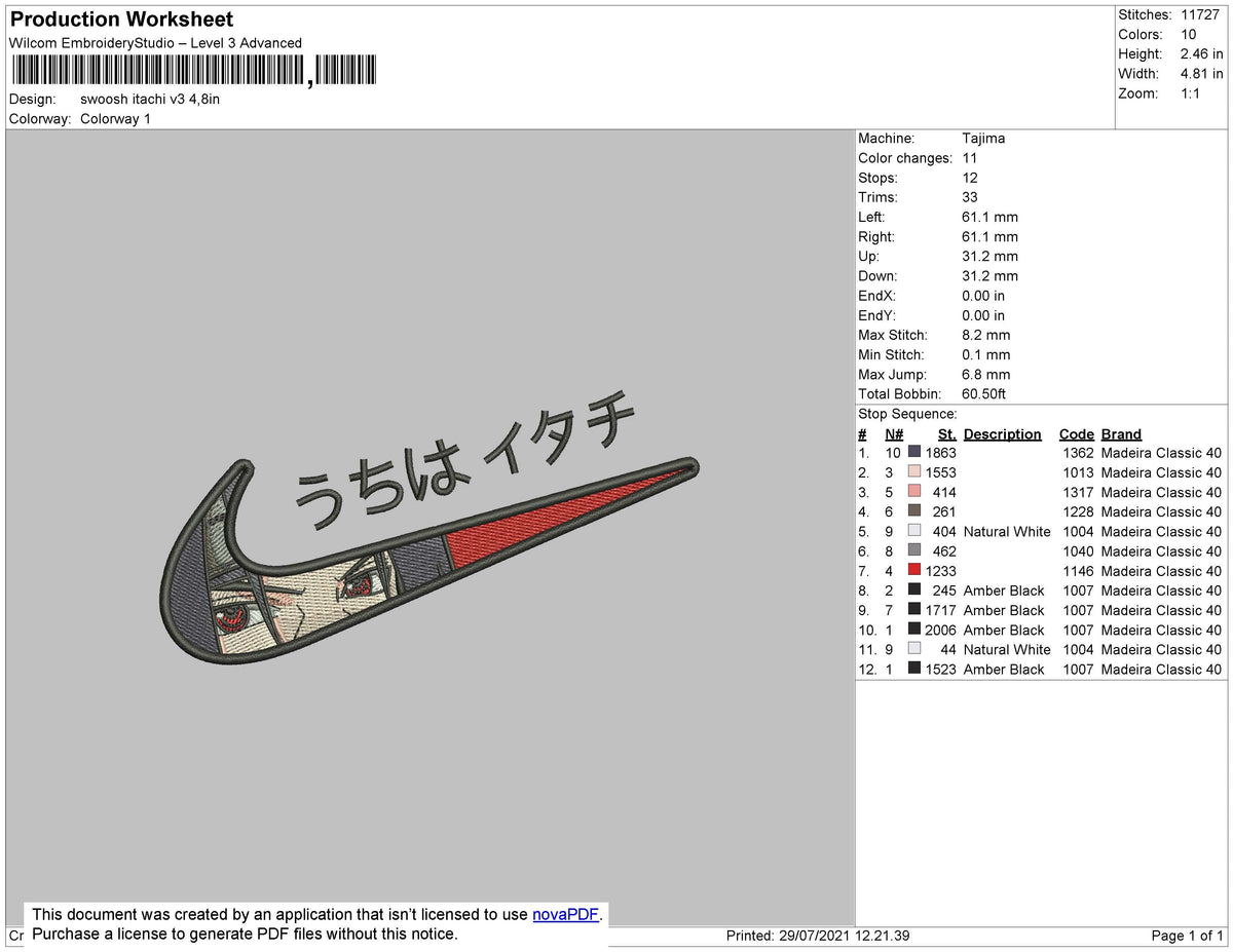 Swoosh Itachi V3 Embroidery File 4 size – Master Digitizer
