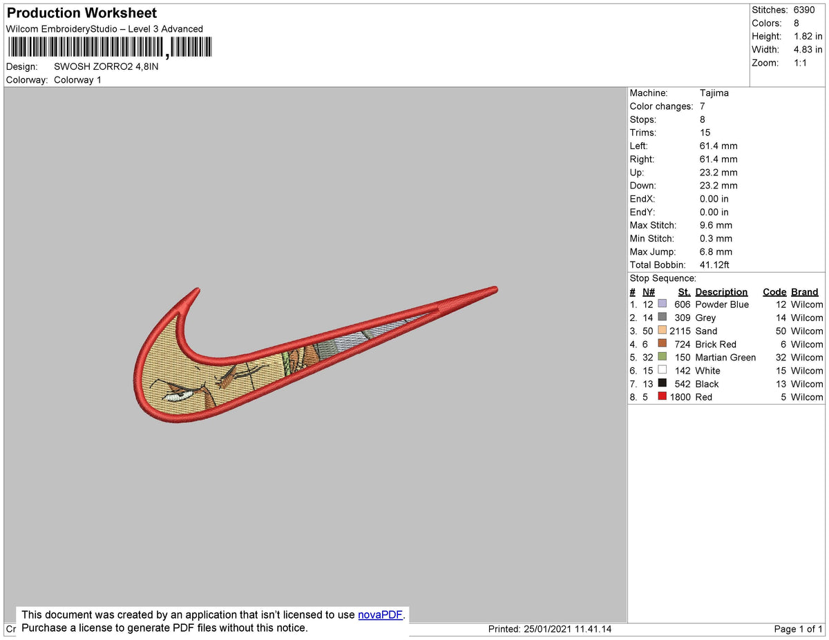 Swoosh Zoro Embroidery File 4 size – Master Digitizer