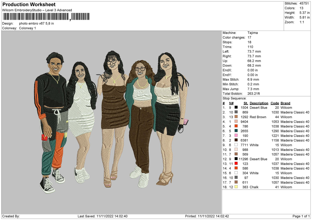 Photoembro V67 Embroidery File 6 sizes – Master Digitizer