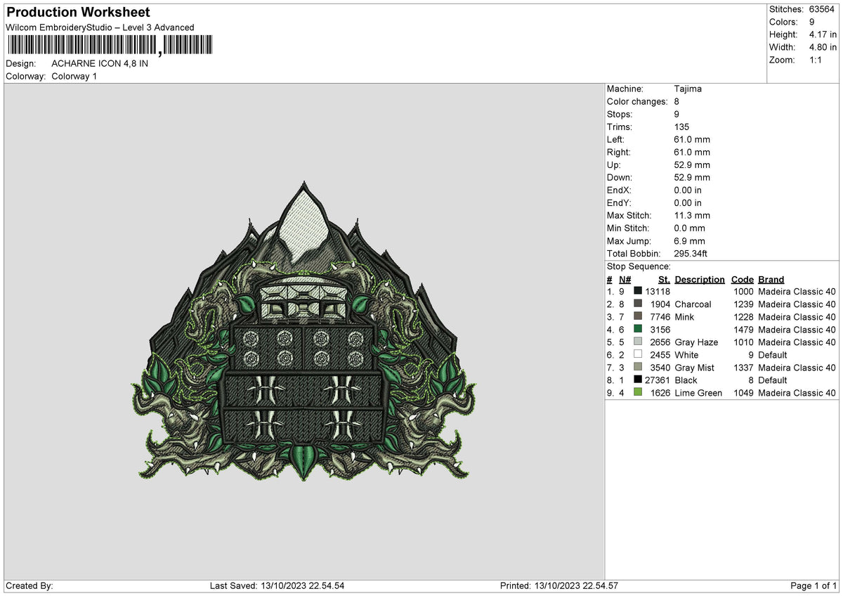 Acharne Icon Embroidery File 6 sizes – Master Digitizer