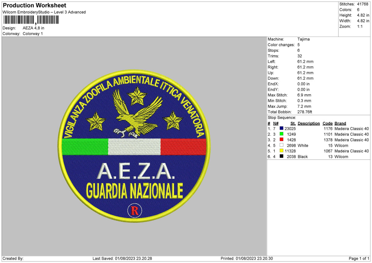 Aeza Embroidery File 6 sizes – Master Digitizer