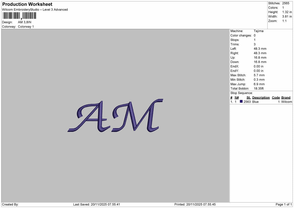 AM text Embroidery File – Master Digitizer