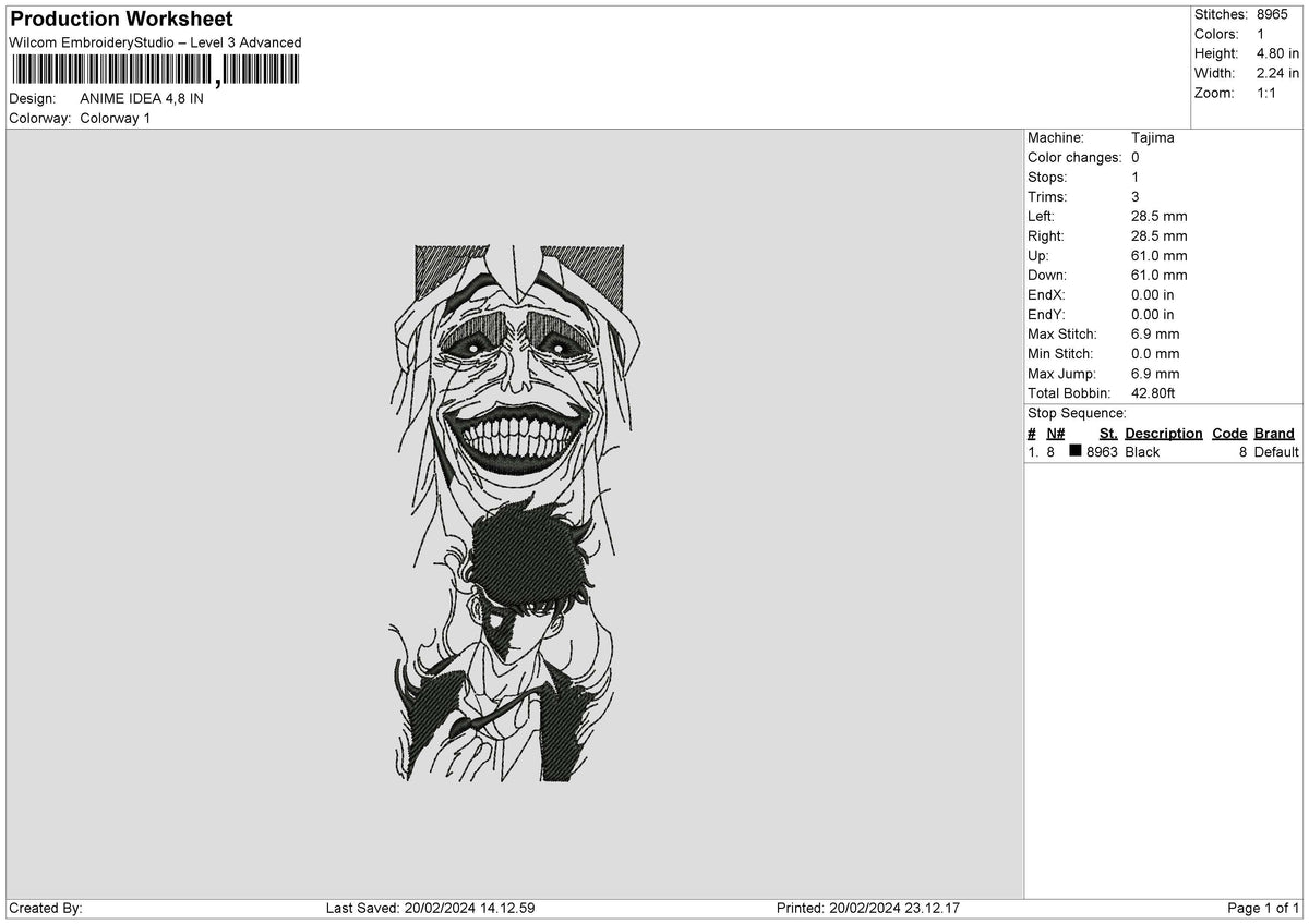 Animeline 01 Embroidery File 6 sizes – Master Digitizer