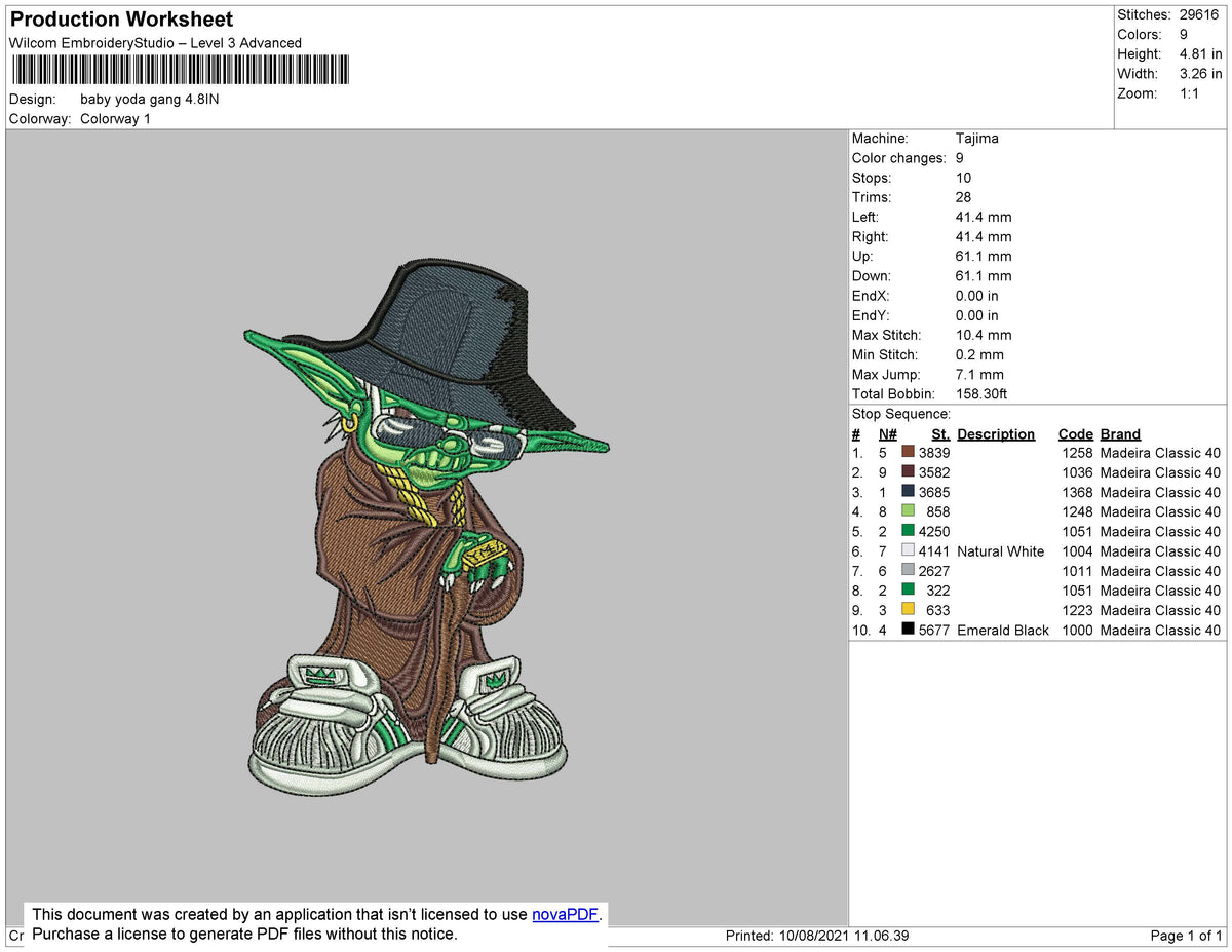 Baby Yoda Gang Embroidery File 4 size – Master Digitizer