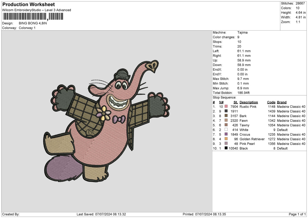 Bing B Embroidery File 6 sizes – Master Digitizer