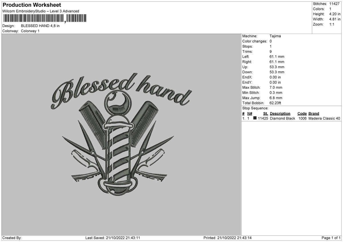 Blessed Hand Embroidery File 6 sizes – Master Digitizer