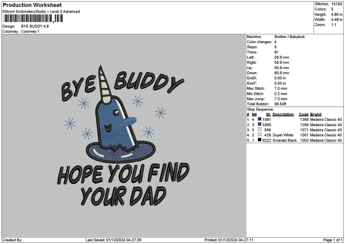 Buddytext01 Embroidery File 6 sizes – Master Digitizer