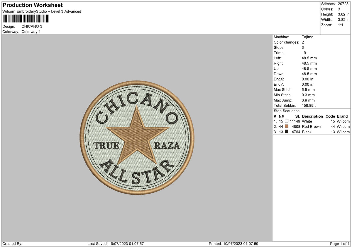 Chicano Embroidery File 6 sizes – Master Digitizer