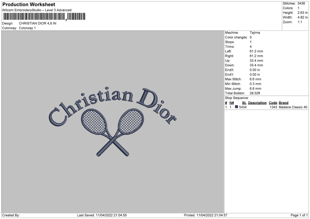 Christian Dior Embroidery File 4 size – Master Digitizer
