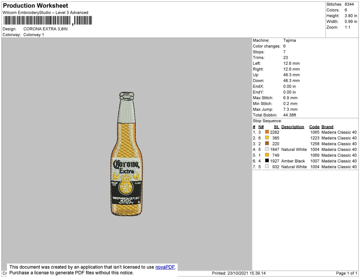 Corona Extra Embroidery File 4 size – Master Digitizer