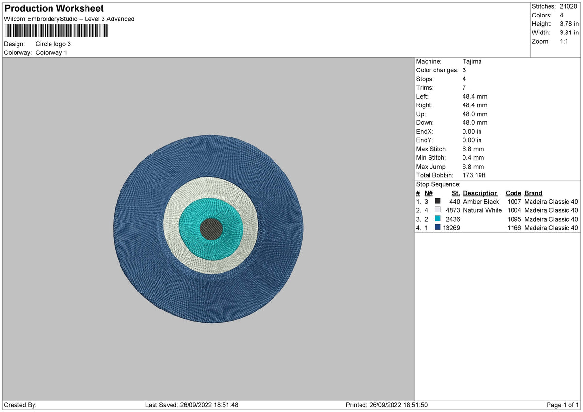 Circle Logo Embroidery File 5 sizes – Master Digitizer