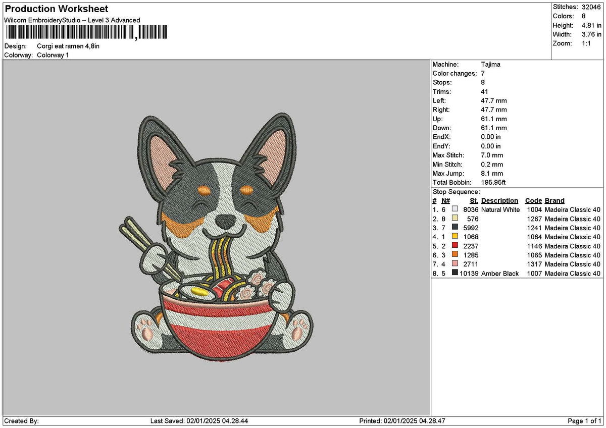 Dognoodle 01 Embroidery File 6 sizes – Master Digitizer