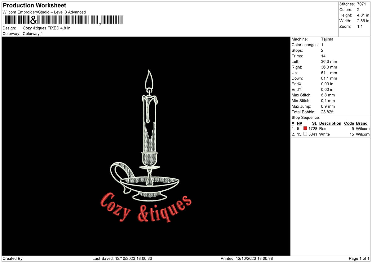 Cozy T Embroidery File 6 sizes – Master Digitizer