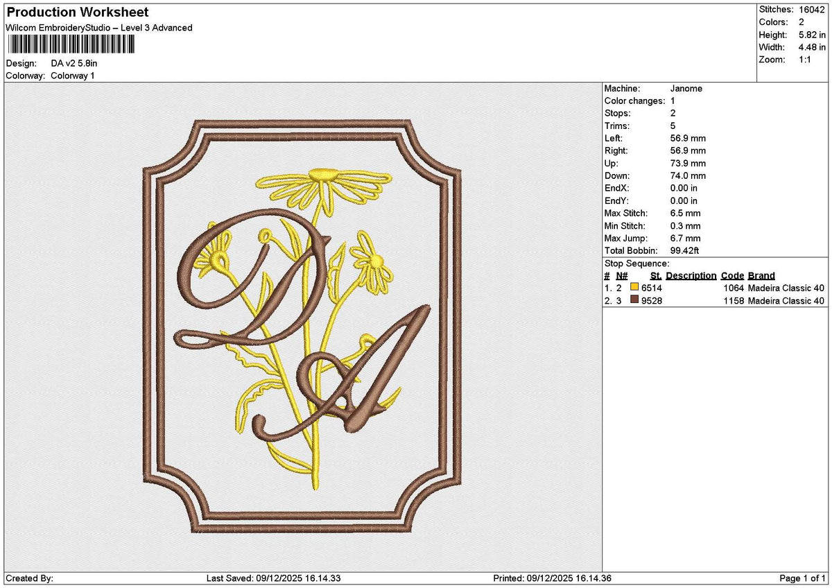 Datext V2 Embroidery File 6 sizes – Master Digitizer