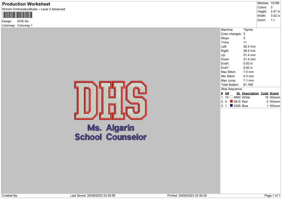 Dhs Embroider File 6 sizes – Master Digitizer