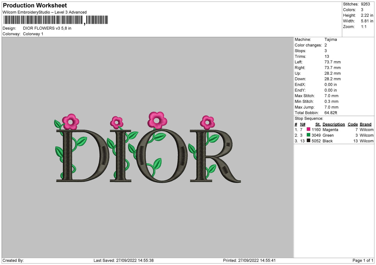 D Flowers V3 Embroidery File 7 sizes – Master Digitizer