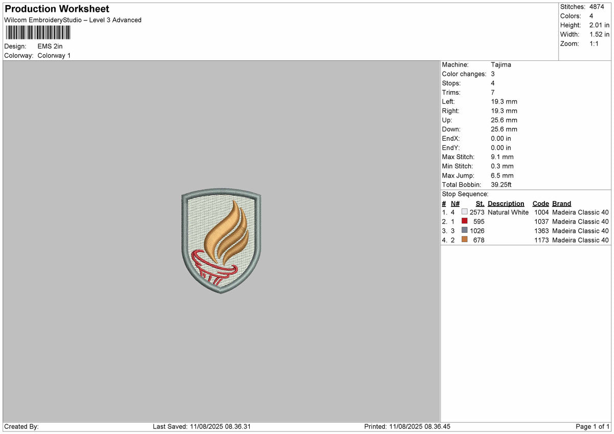 EMS LOGO Embroidery Machine File – Master Digitizer
