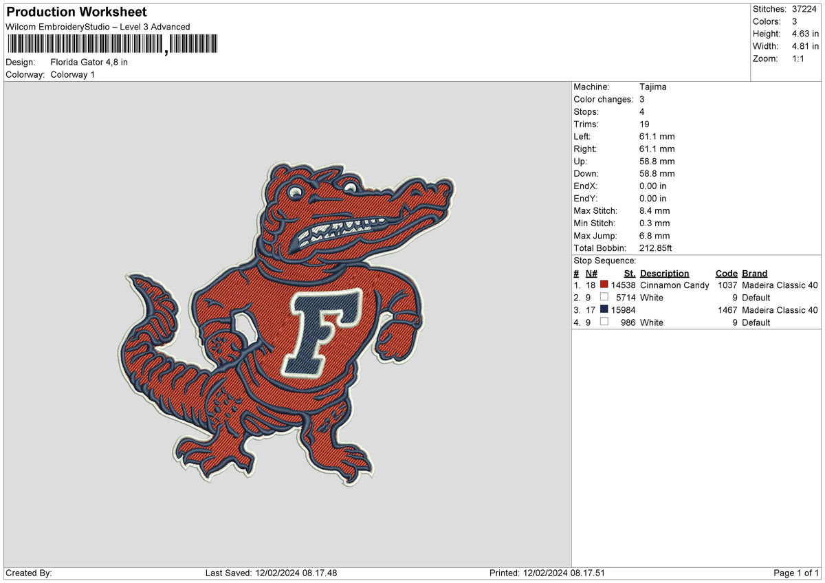 Croco Flo Embroidery File 6 sizes – Master Digitizer