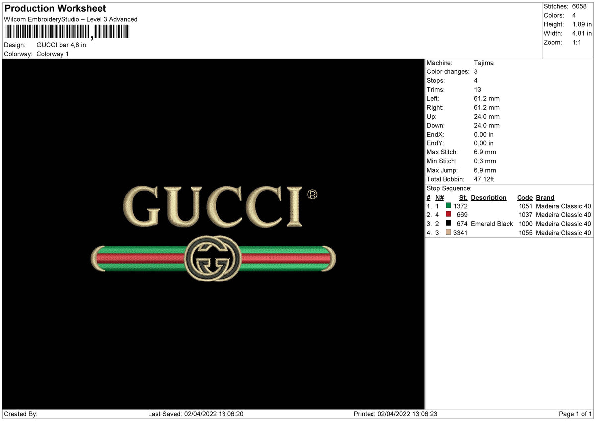 Gucci Bar Embroidery File 4 size – Master Digitizer
