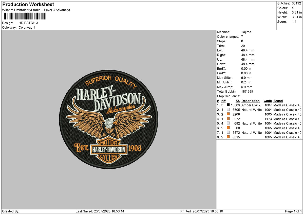 Hd Patch Embroidery File 6 sizes – Master Digitizer