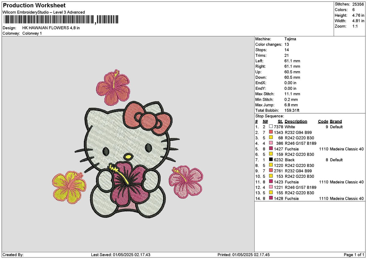 Hk Flowers 0105 Embroidery File 6 sizes – Master Digitizer