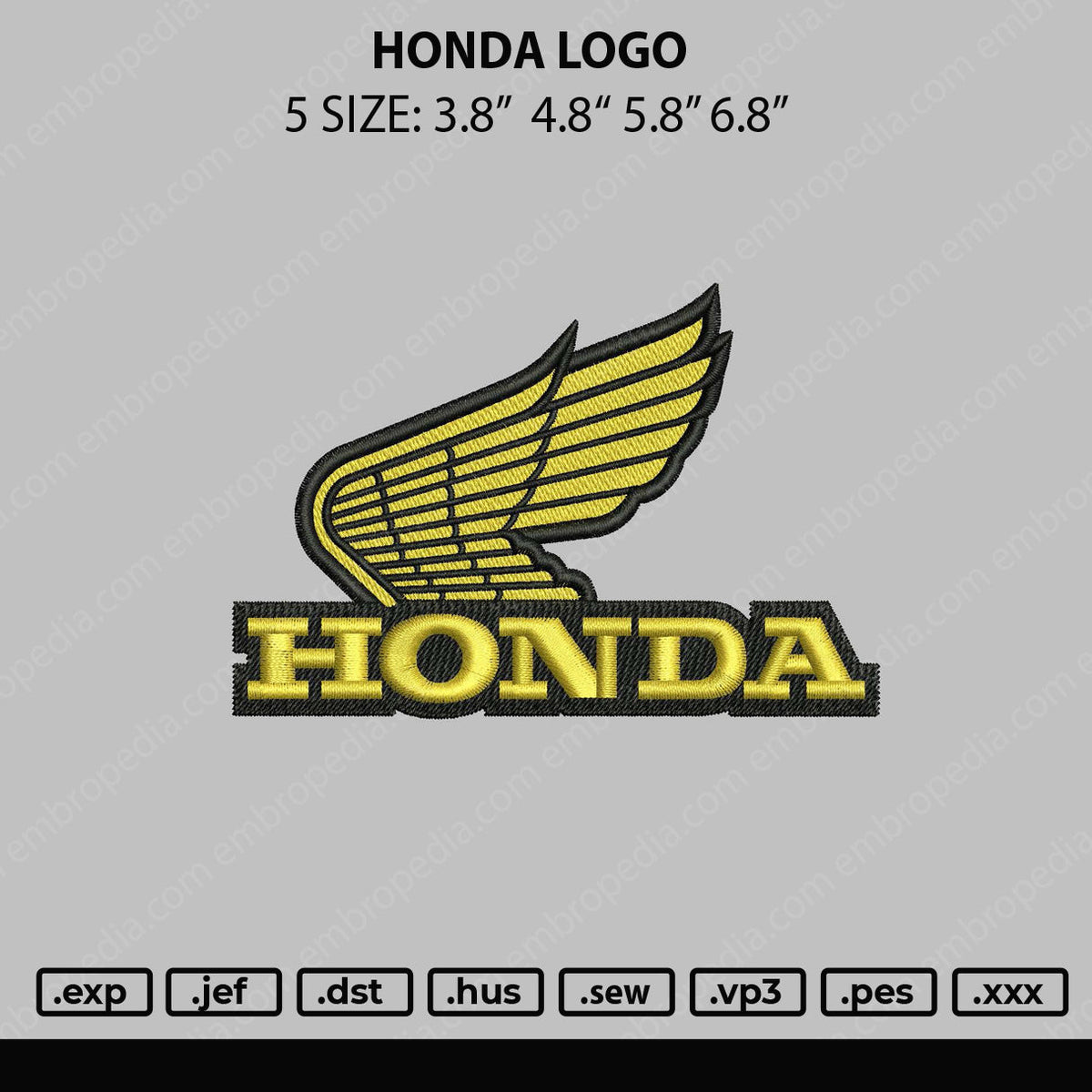 Honda Logo Embroidery File 4 Sizes – Master Digitizer